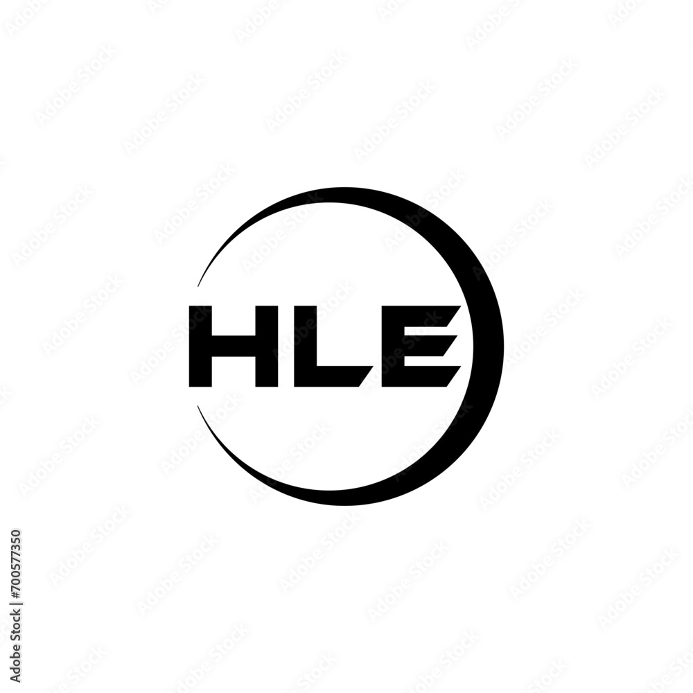 HLE letter logo design with white background in illustrator, cube logo ...