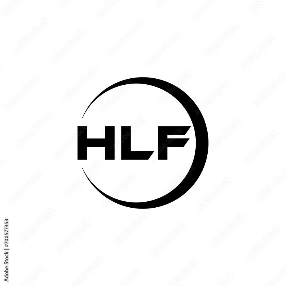 HLF letter logo design with white background in illustrator, cube logo ...