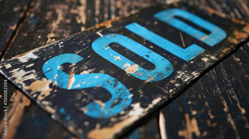 "Sold" inscription, word, text, for labeling your sold items ...