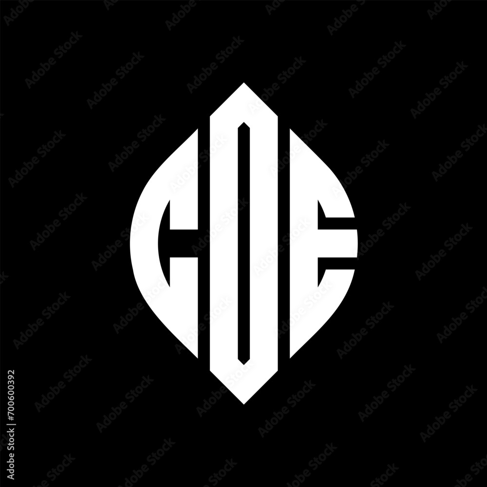 COE circle letter logo design with circle and ellipse shape. COE ...