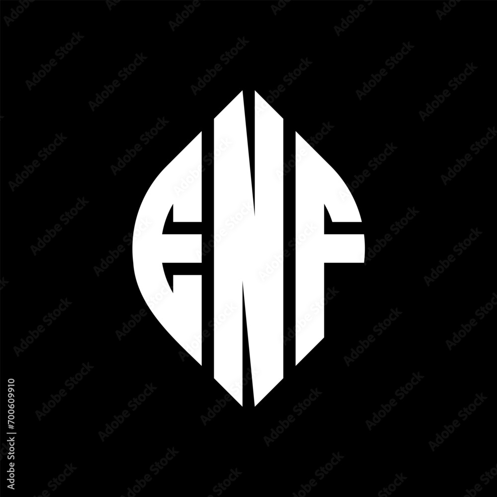 Enf Circle Letter Logo Design With Circle And Ellipse Shape Enf Ellipse Letters With