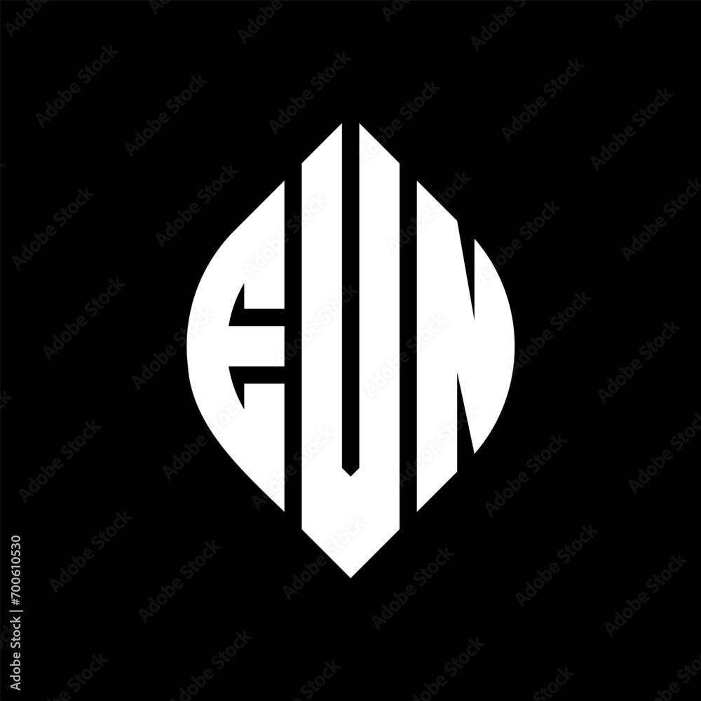 EVN circle letter logo design with circle and ellipse shape. EVN ...