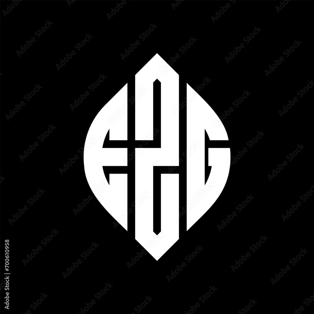 EZG circle letter logo design with circle and ellipse shape. EZG ...