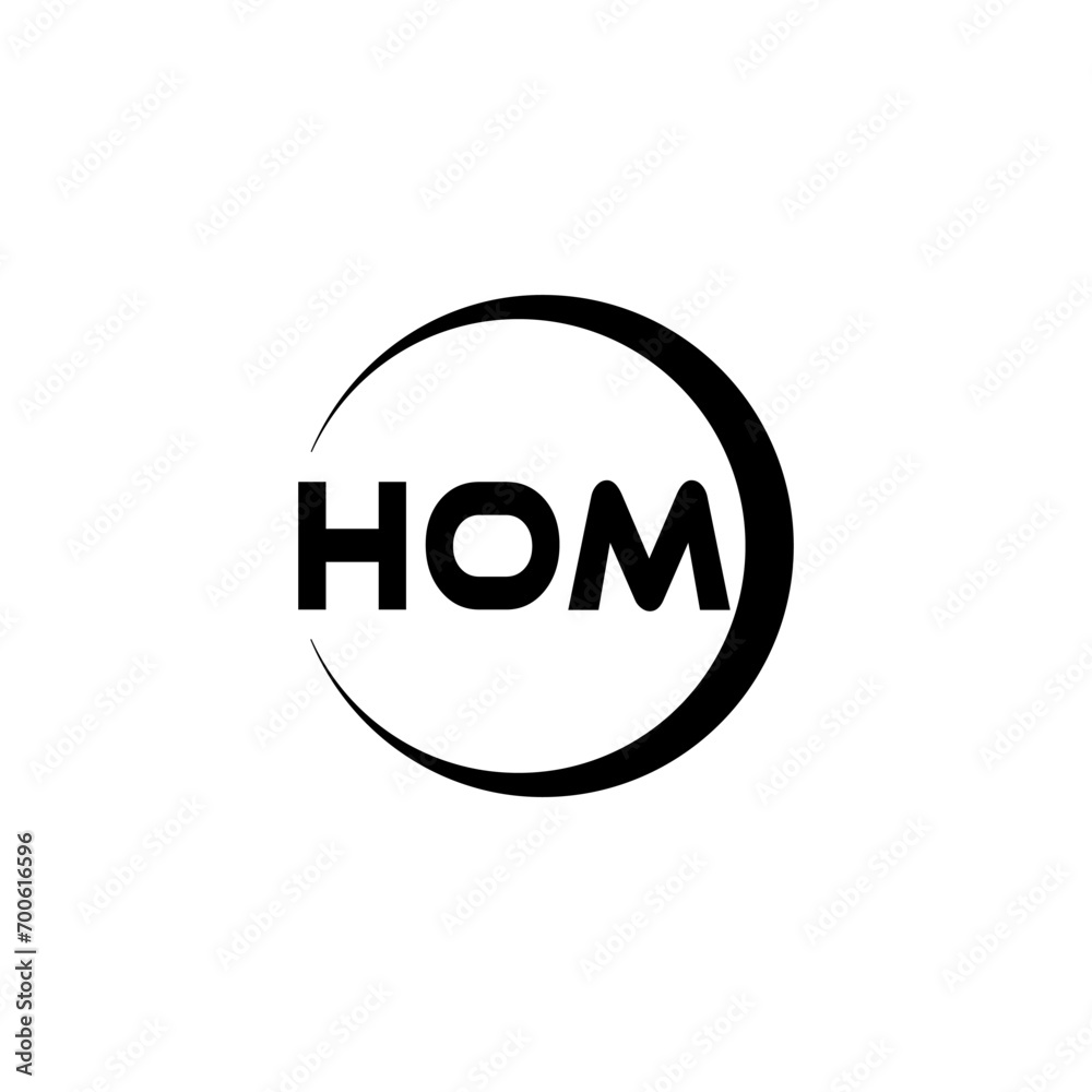 HOM letter logo design with white background in illustrator, cube logo ...