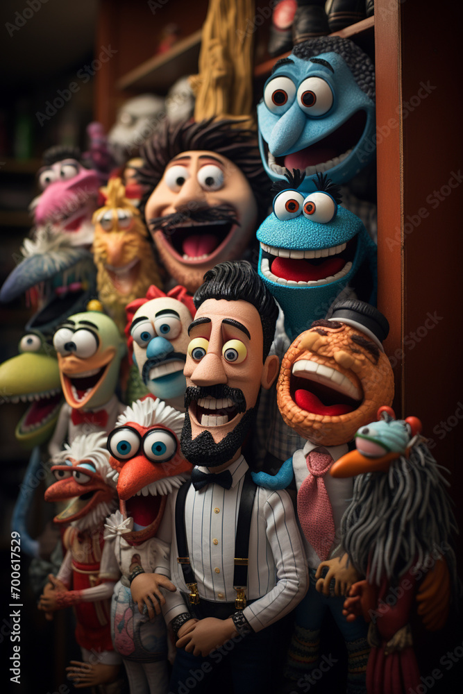 An image showcasing the diversity of puppet types, from hand puppets to ...