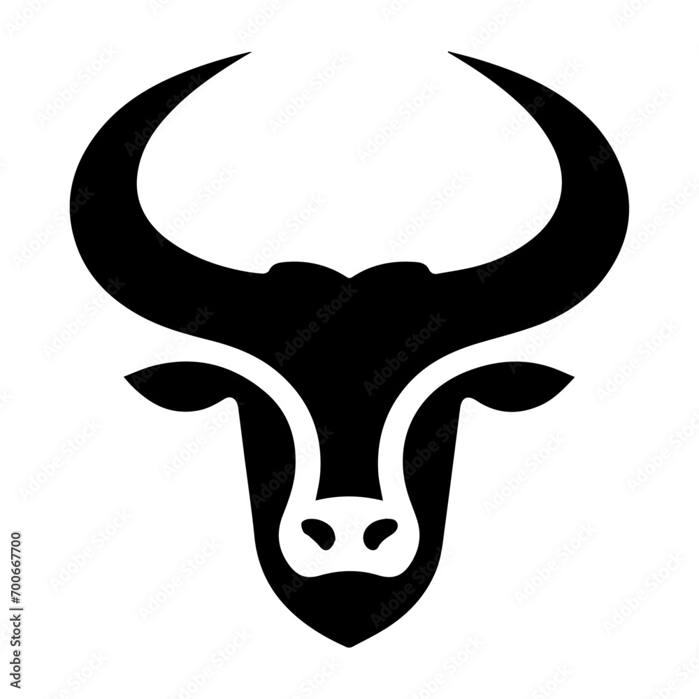 Bull Horn vector silhouette Stock Vector | Adobe Stock
