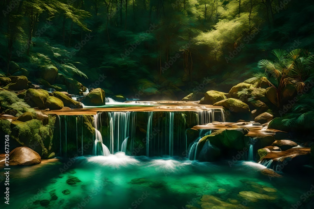 Liquid copper and emerald green meeting in a fiery collision of nature ...