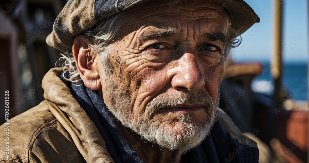 Capturing the essence of a weathered mariner's character through an up ...