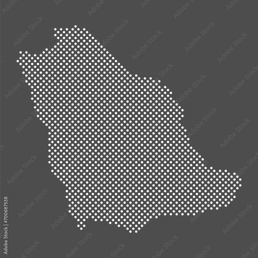 Saudi Arabia map dot on gray background. Dotted map of Kingdom of Saudi ...
