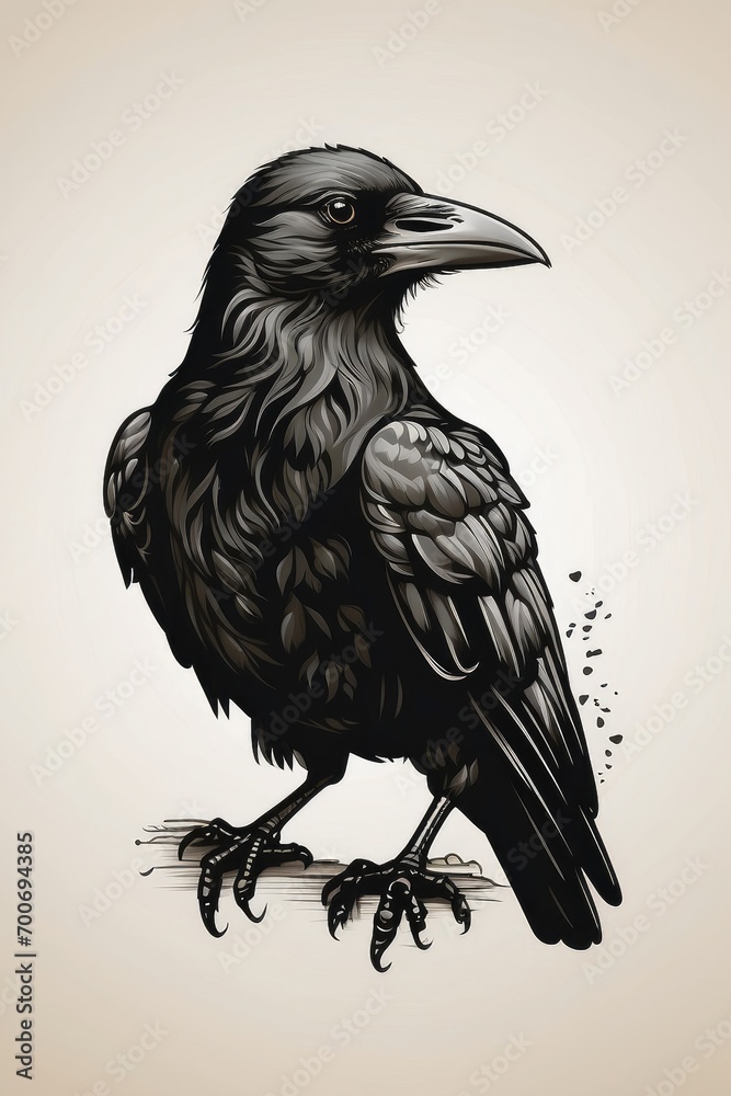 Crow tilted its head to the side icon, mono black glyph 2d stamp Stock ...