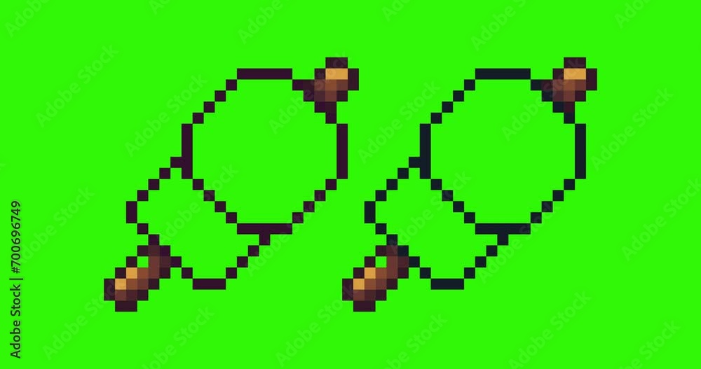 Green screen of meat,meat icon bits pixel slowly appeared and ...