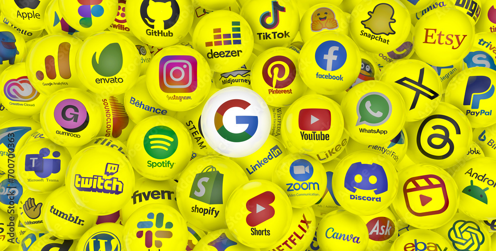 media, social media 3D background design - visual design work, (3D ...