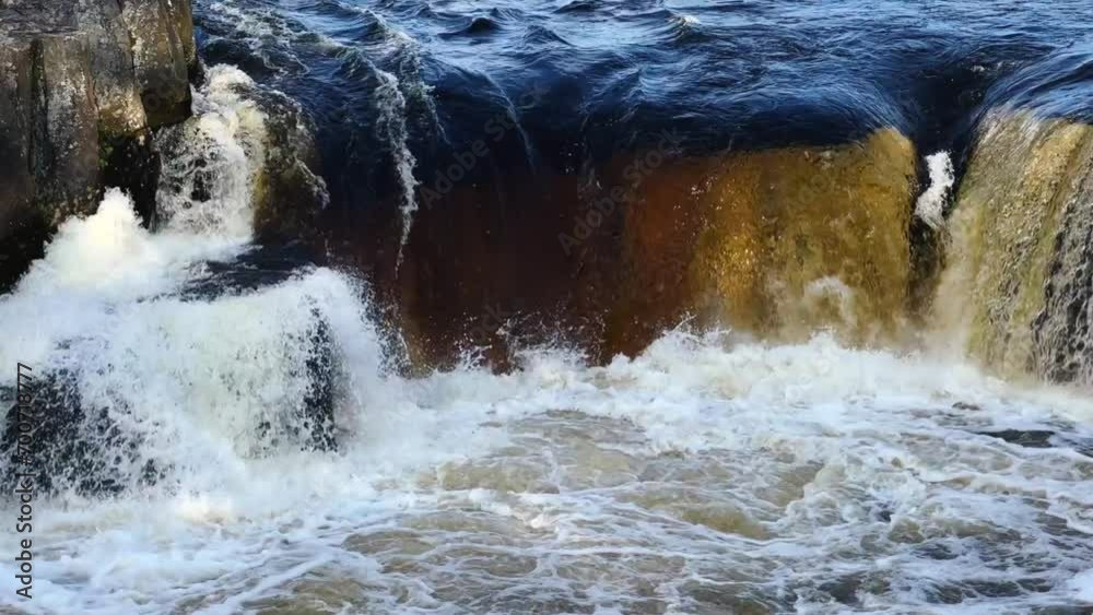 Voytsky padun waterfall in autumn. The famous powerful and wide ...