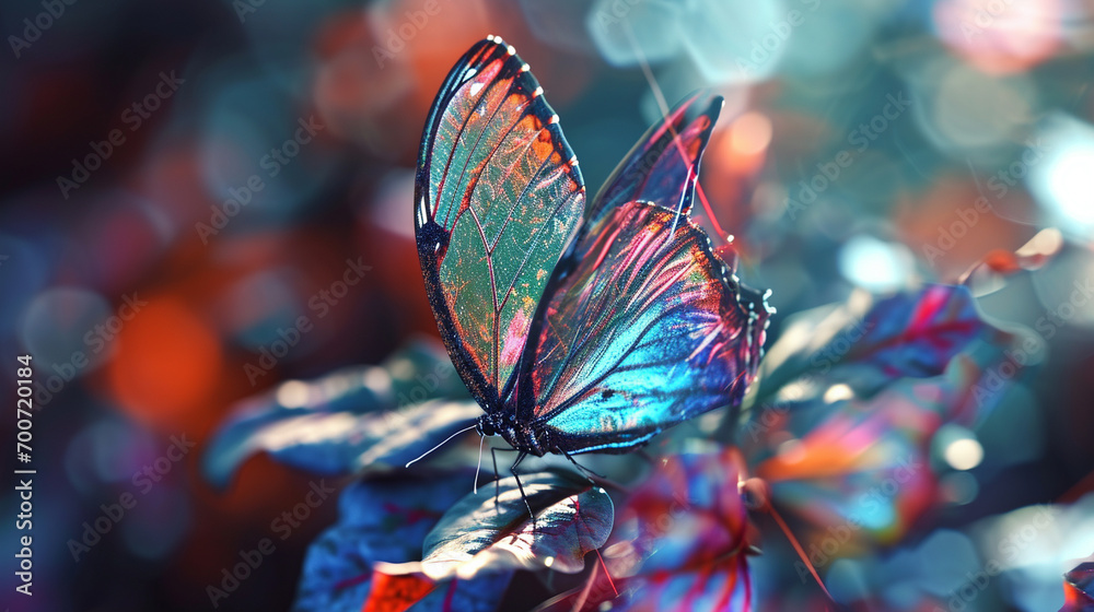Nature-inspired holographic butterfly shapes, connected by subtle ...