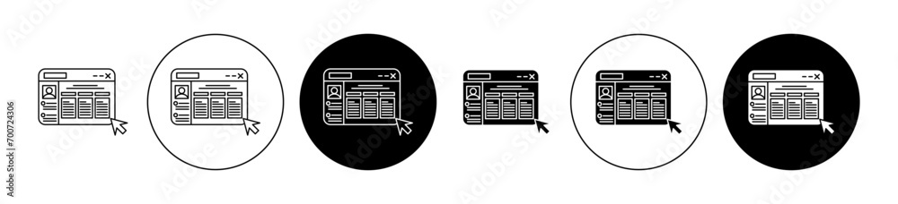 User interface vector icon set. Finger tap click symbol. Touch UI sign ...
