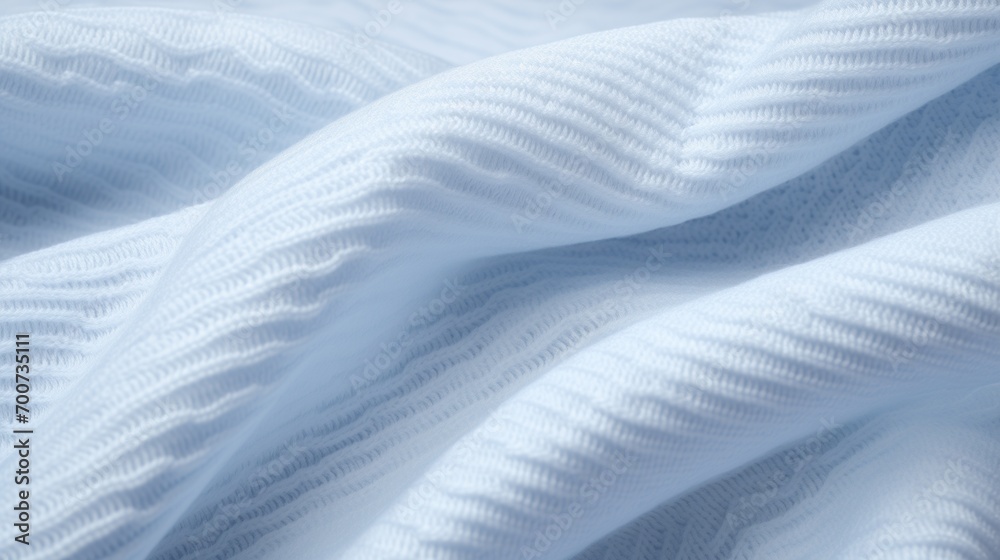 A close-up view of a soft knitted fabric with a detailed cable pattern ...