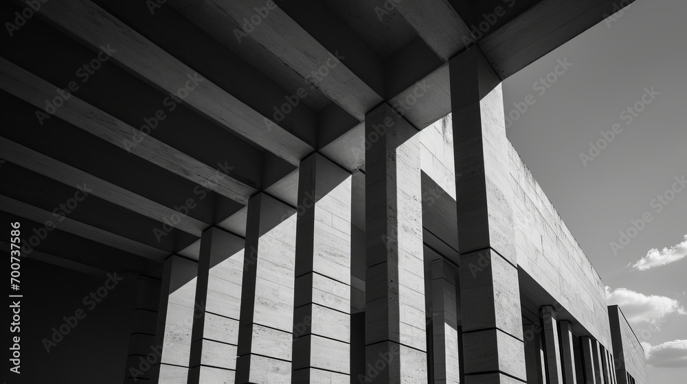 Modern minimalist design captured in monochrome, emphasizing geometric ...