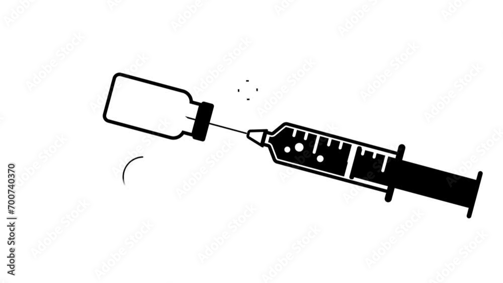 Injection, Medical syringe icon animation, cartoon. Illustration of ...