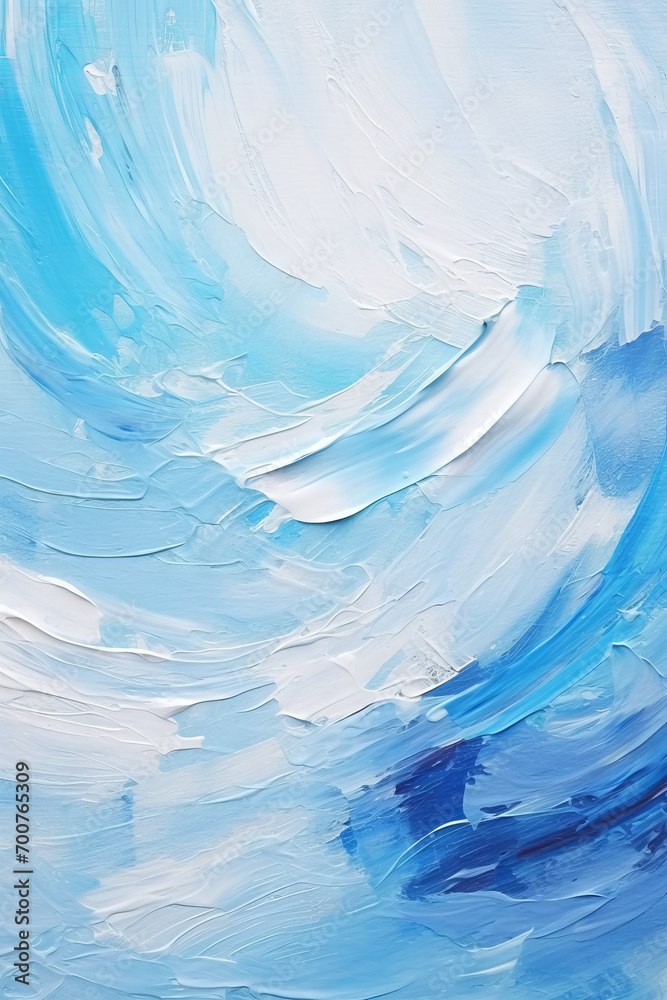 Abstract blue oil painting on canvas suitable for poster wall decor ...