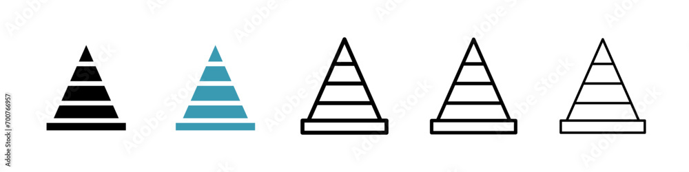 Hierarchy pyramid vector illustration set. Triangle hierarchy level ...