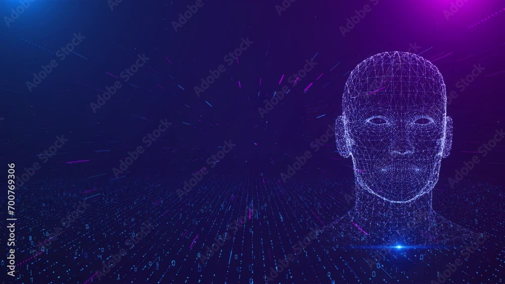 Facial scan Hologram biometric medical research network Deep machine ...