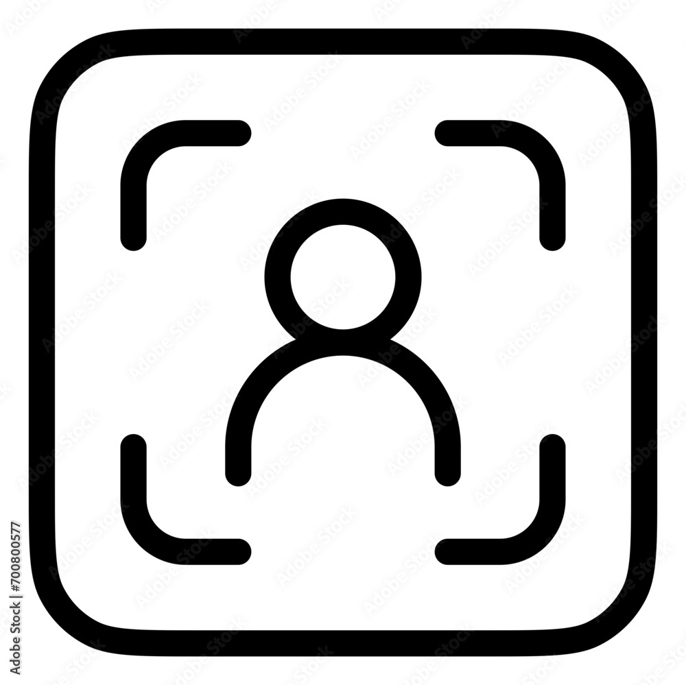 Editable user recognition vector icon. Part of a big icon set family ...