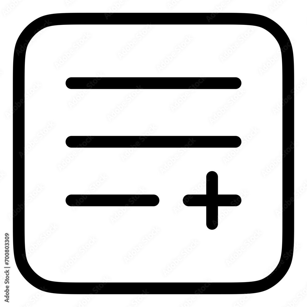 Editable vector add to playlist row icon. Black, transparent white ...