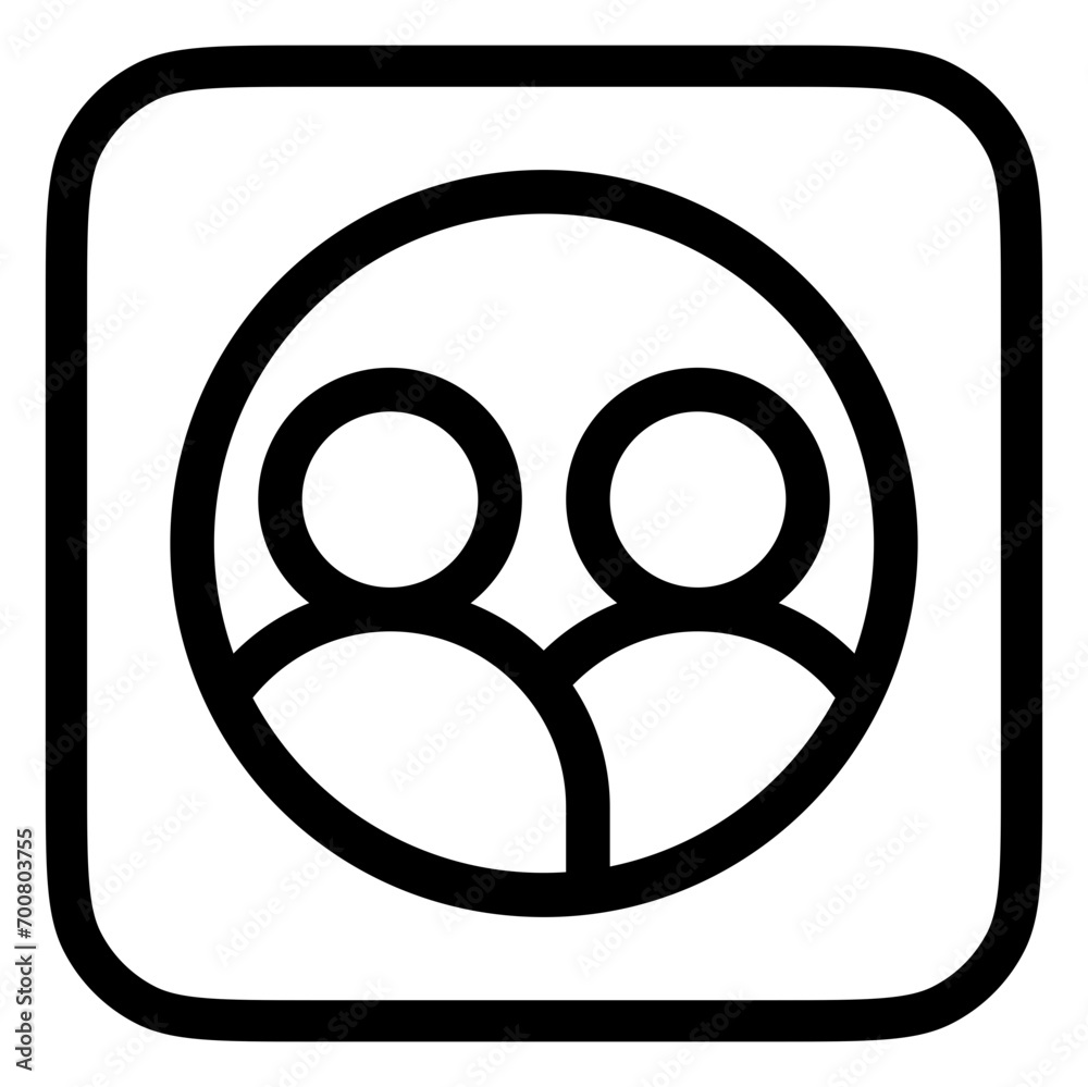 Vector people, community, user group icon. Black, white background ...
