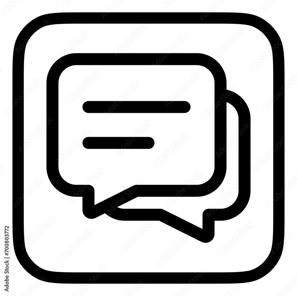 Vector messages, conversation, group chat icon. Black, white background ...
