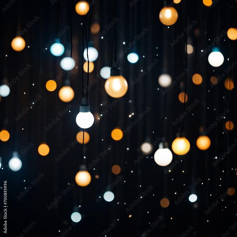 Imagen de Luces o focos desenfocados con luz blanca, naranja y azul ...