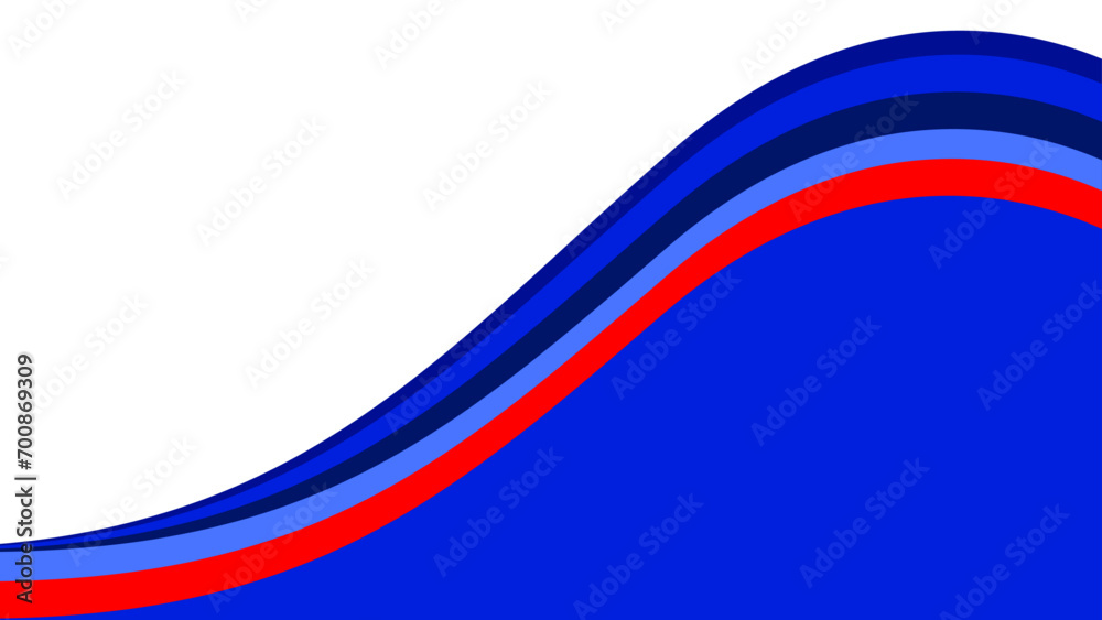 abstract blue and red wave background. dynamic shape composition with ...