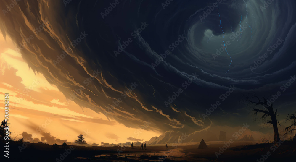 Tornado cartoon, stormy weather, natural disaster vector illustration ...