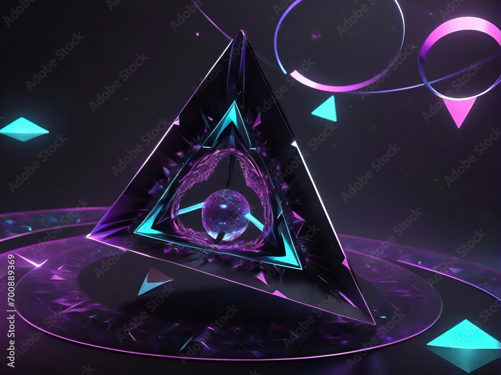 laser figures neon in the space , neon, multiverse in motion merging 2D ...