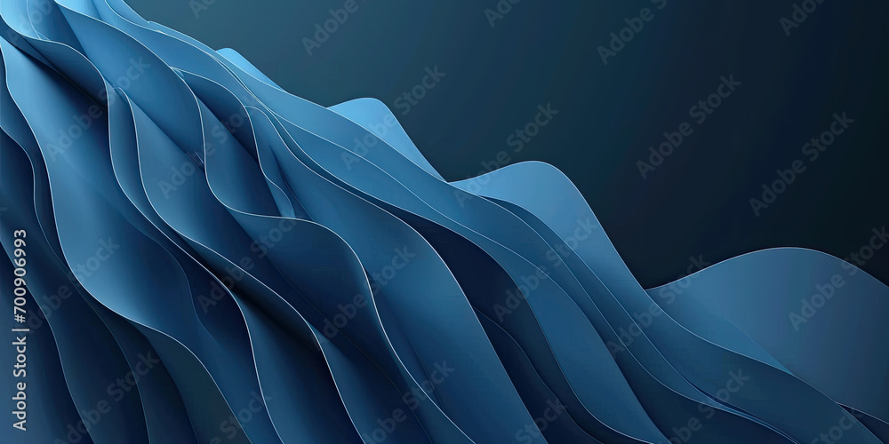 abstract blue wave paper art background. A blue and white abstract ...