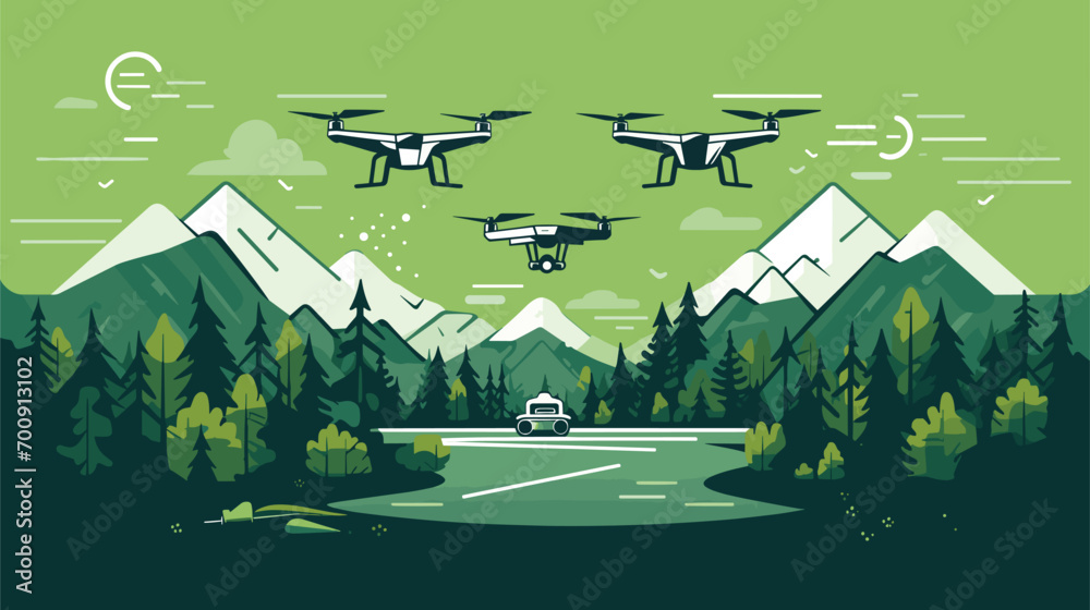 environmental monitoring capabilities of drones in a vector scene ...