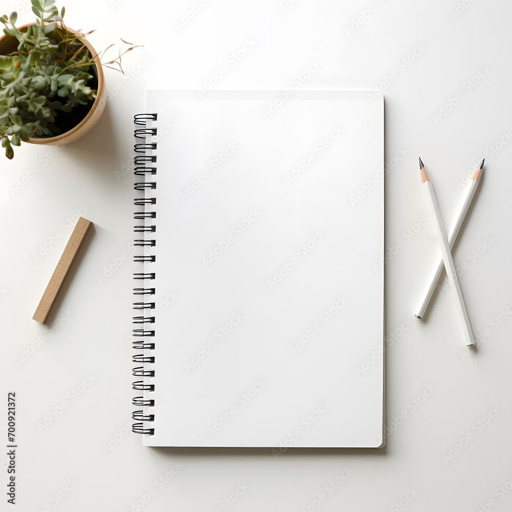 Clean Empty Drawing Pad Placed Aesthetically on the Table Alongside ...