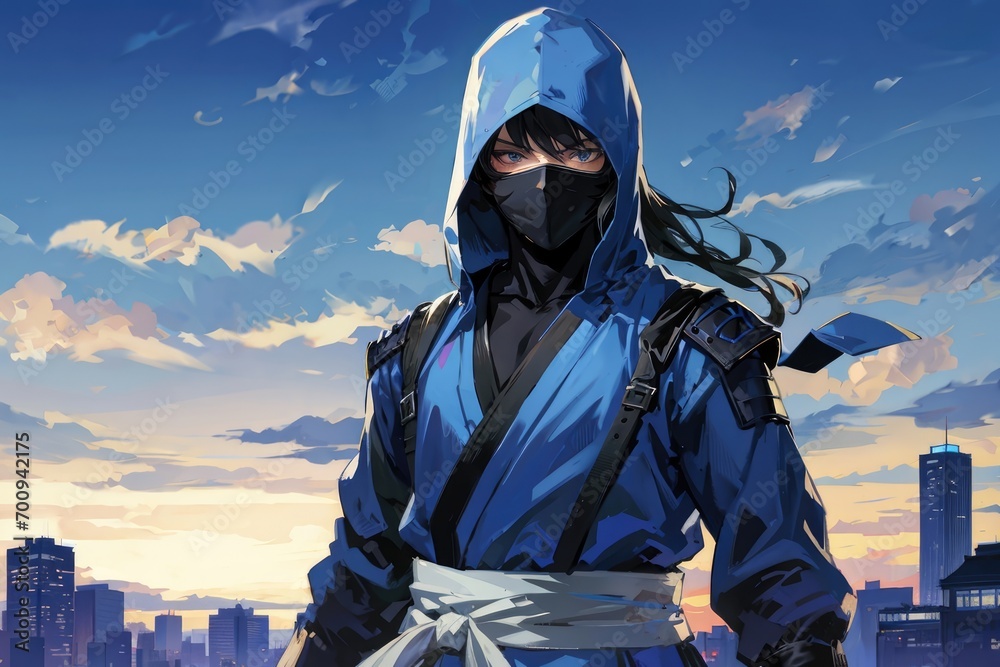 Daring and Brave Anime Ninja Boy in Scary Art, A Fearsome Illustration ...