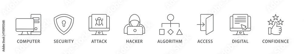 Data breach banner web icon vector illustration concept with icon of ...