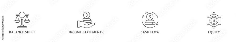 Financial statements banner web icon vector illustration concept with ...