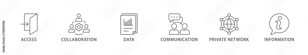 Intranet banner web icon vector illustration concept for global network ...