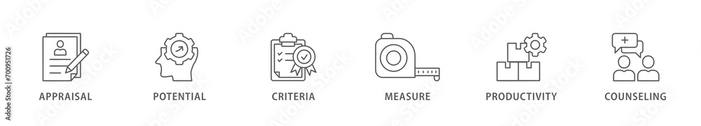 Performance review banner web icon vector illustration concept for ...