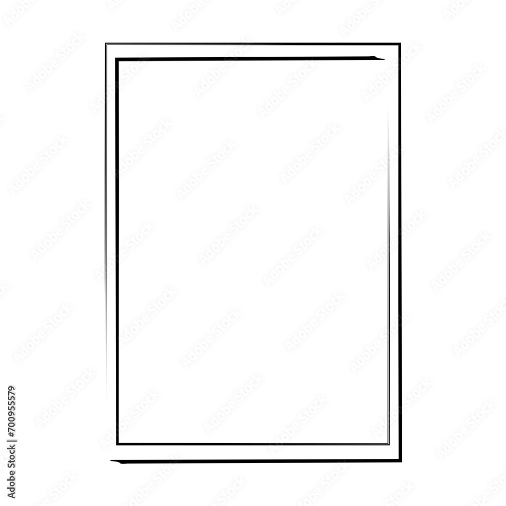 Grunge frame shape icon, vertical rectangle decorative vintage border ...
