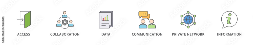 Intranet banner web icon vector illustration concept for global network system with icon of ...