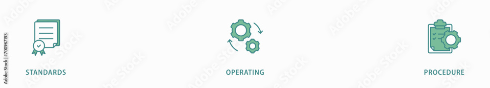 SOP banner web icon vector illustration concept for the standard ...
