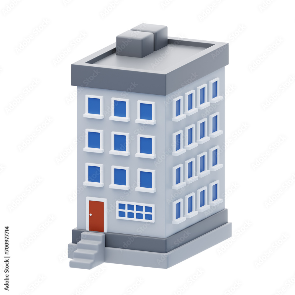 3D Model of a Gray-themed Building. Captivating 3D Representation of a ...