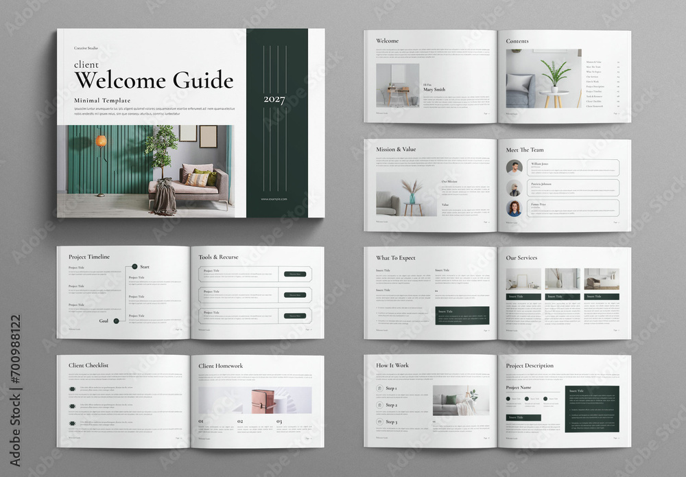 Client Welcome Guide Template Magazine Layout Landscape Stock Template ...