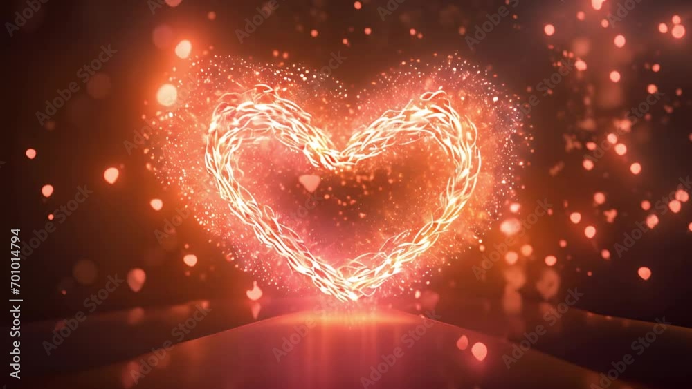 Heart sparkling lights. Gold background bokeh lights heart soft, heart ...