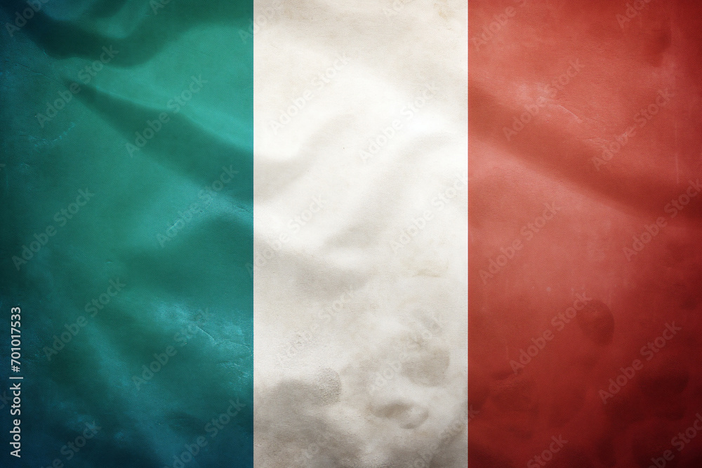 Flag of Italy background with a distressed vintage weathered effect ...