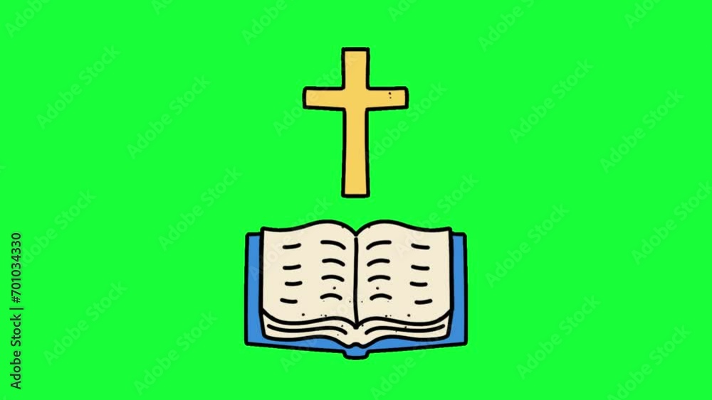 Animated church icon background, logo symbol, social media, green ...