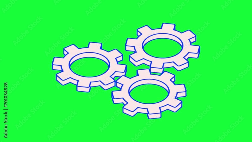 Animated gears turning icon background, logo symbol, social media ...